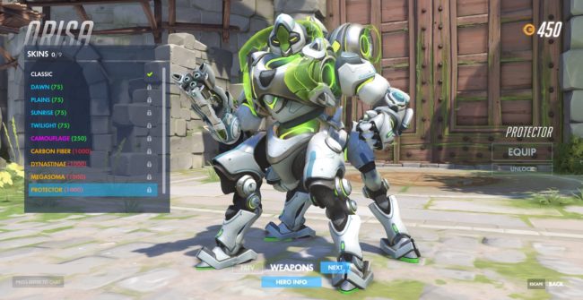 Overwatch: All Orisa Skins & Legendary Skins