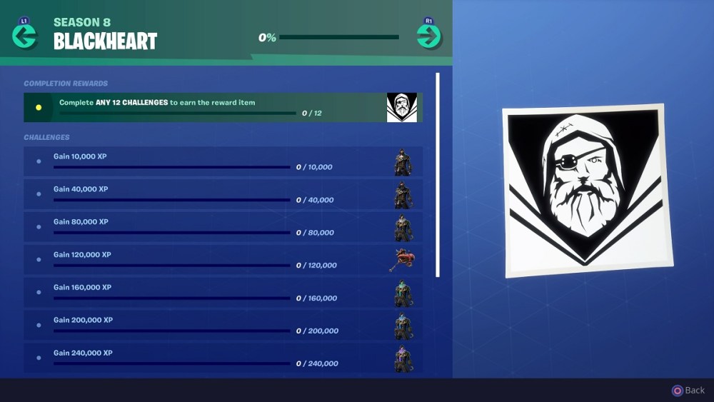 Fortnite: All Season 8 Challenges (Weekly Challenges, Blackheart ...