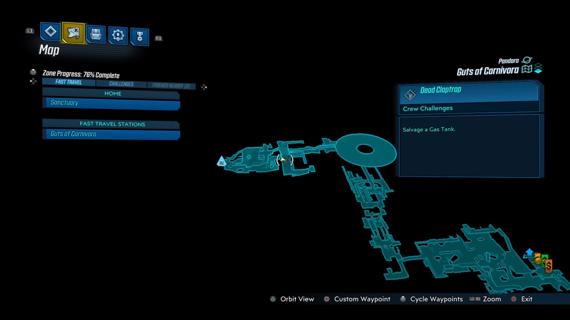Borderlands 3 Guts of Carnivora Crew Challenge Location: Dead Claptrap ...