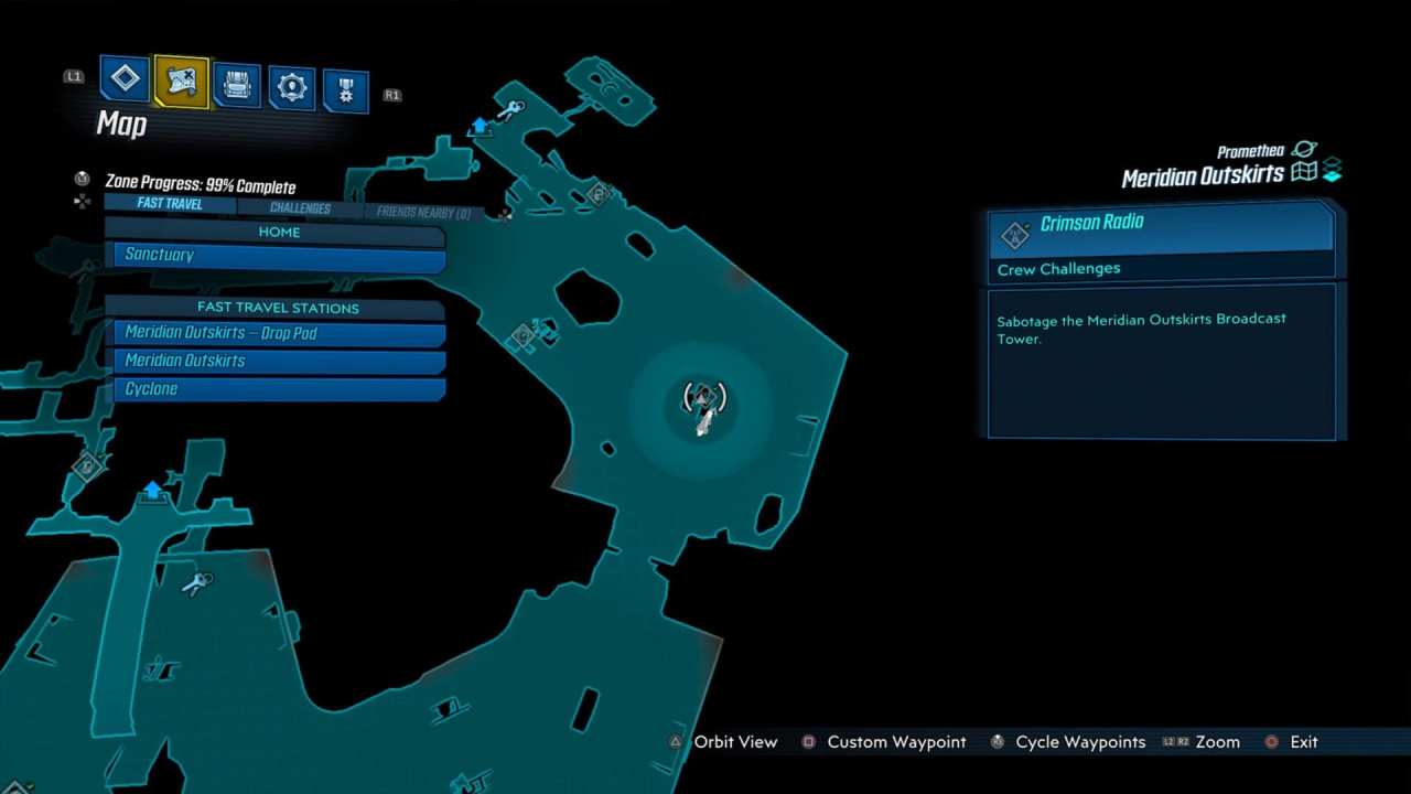 Borderlands 3 Meridian Outskirts Crew Challenge Locations: Typhon Logs ...