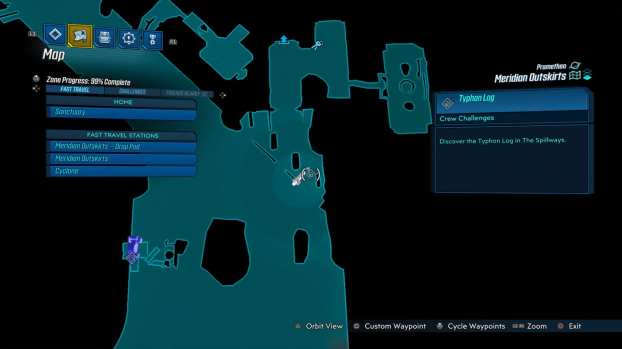 Borderlands 3 Meridian Outskirts Crew Challenge Locations: Typhon Logs ...