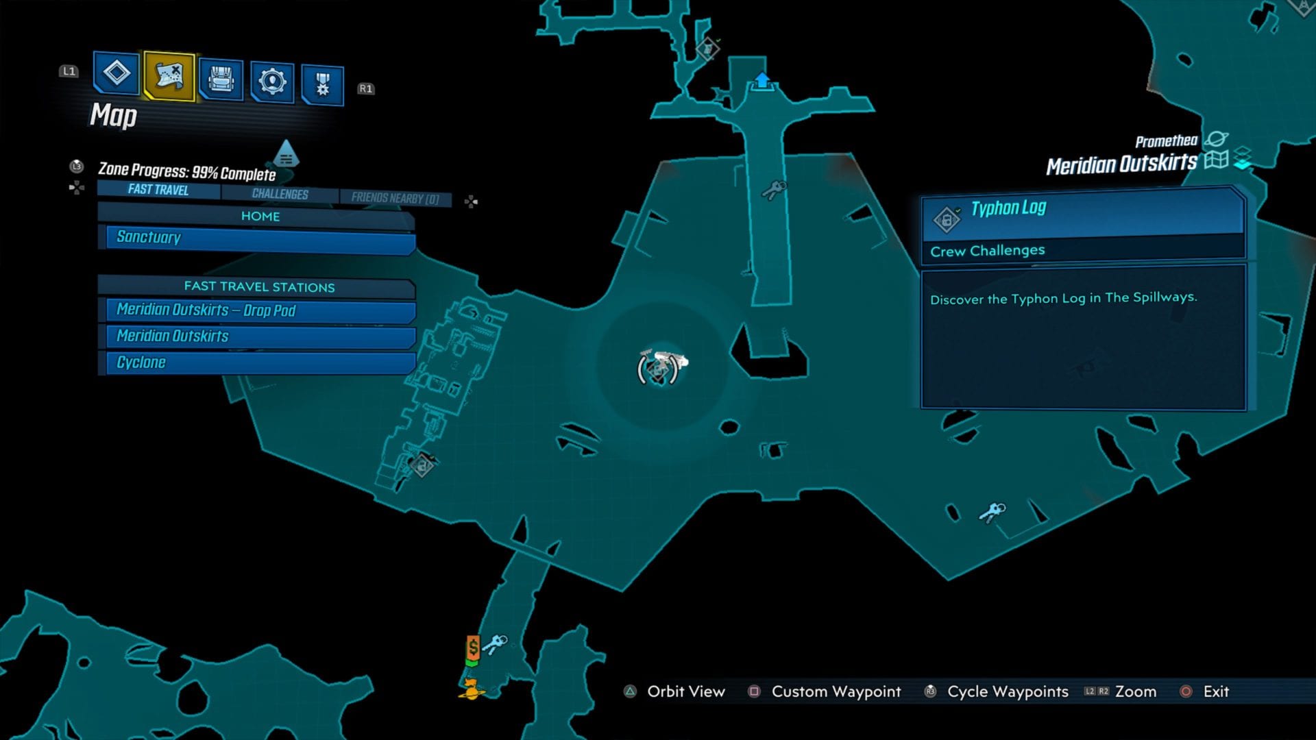 Borderlands 3 Meridian Outskirts Crew Challenge Locations: Typhon Logs ...