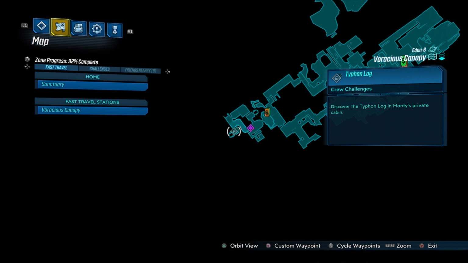 Borderlands 3 Voracious Canopy Crew Challenge Locations: Typhon Logs ...