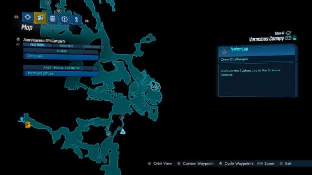 Borderlands 3 Voracious Canopy Crew Challenge Locations: Typhon Logs ...