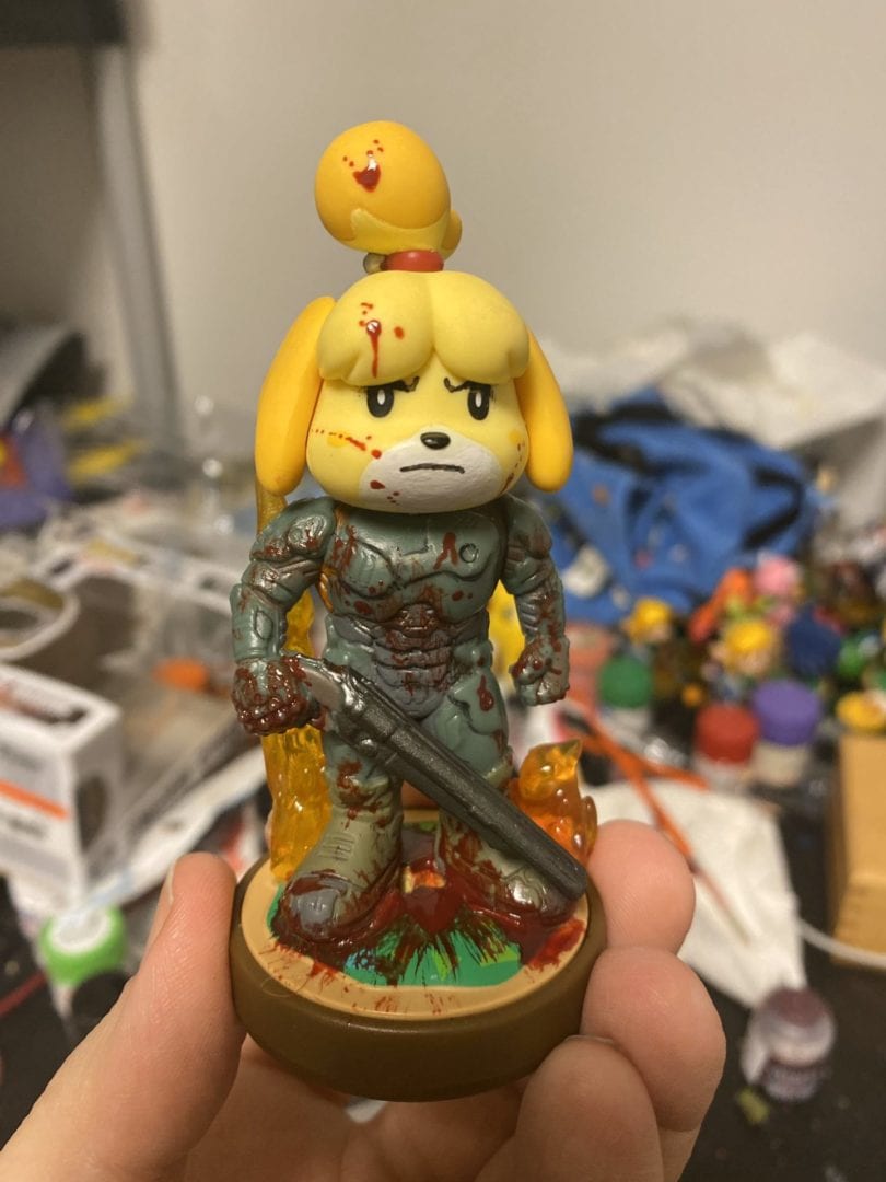This Doom Slayer Isabelle amiibo Needs to Be a Real Thing - Twinfinite