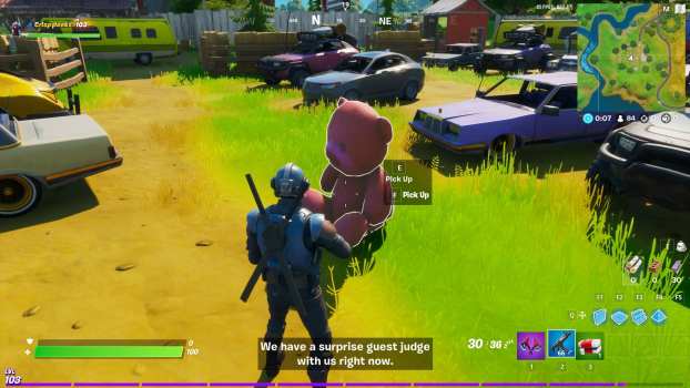Fortnite: Carry a Giant Pink Teddy Bear Found in Risky Reels 100 Meters ...