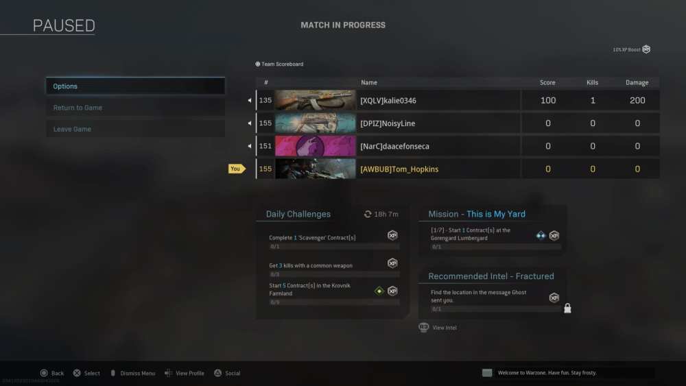 Warzone: How to Unmute Teammates