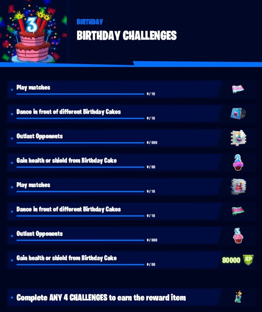 Fortnite Birthday Challenges List Leaked - Twinfinite