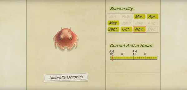 Animal Crossing New Horizons Umbrella Octopus: How to Catch, Location ...