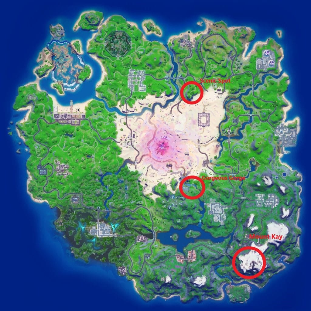Fortnite: Visit Scenic Spot, Gorgeous Gorge, Mount Kay Locations ...