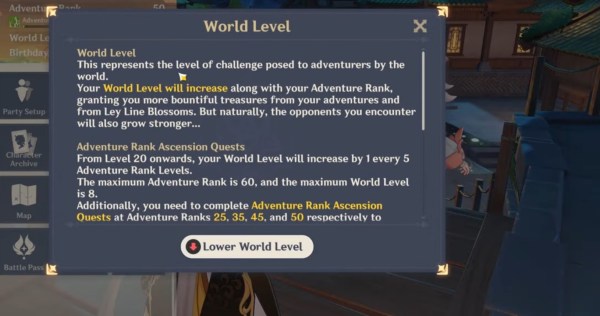 Genshin Impact: How to Change World Level - Twinfinite