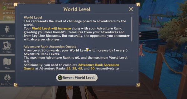 Genshin Impact: How to Change World Level - Twinfinite