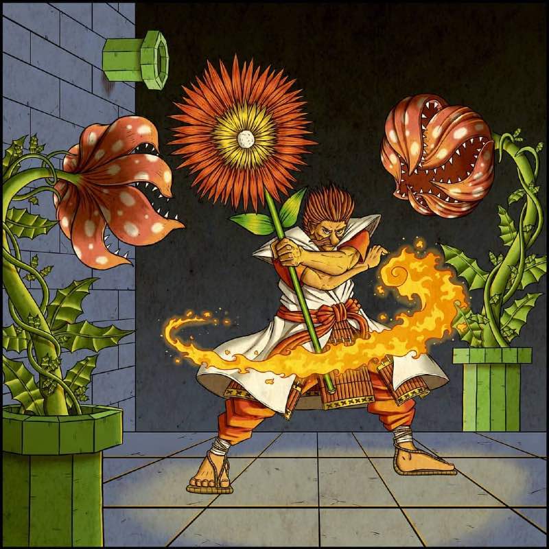 Artist Reimagines Mario Defeating Bowser Using Japanese Mythology ...