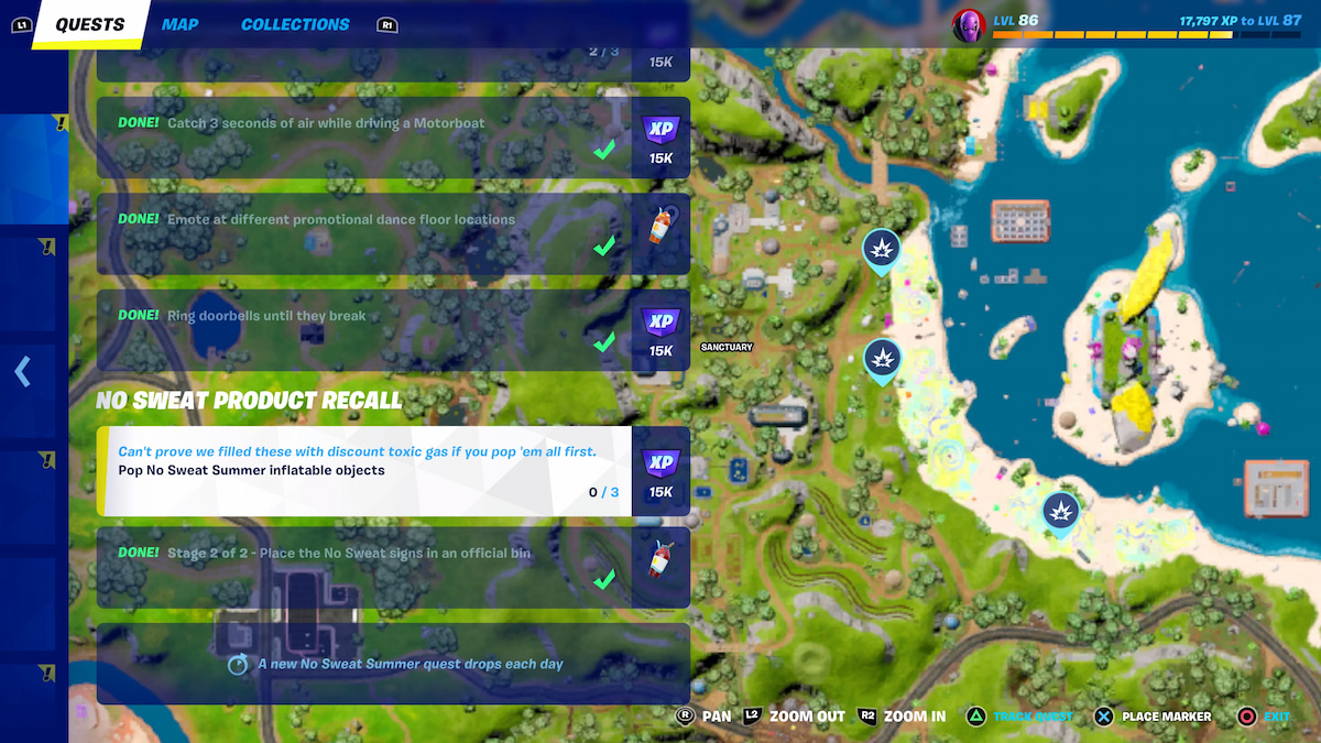 Fortnite Inflatable Object Locations: Where to Pop No Sweat Summer ...