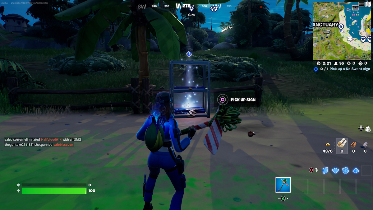 Fortnite: How to Carry No Sweat Sign & Place It at Sponsorship Location ...