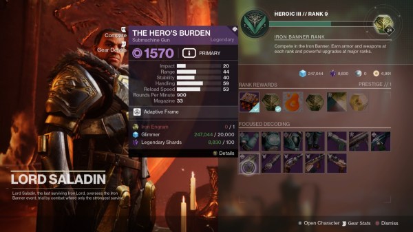 How To Get the Hero's Burden Iron Banner SMG in Destiny 2 & What Is the ...