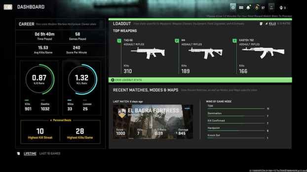 How to Check Combat Record in CoD Modern Warfare 2 - Twinfinite