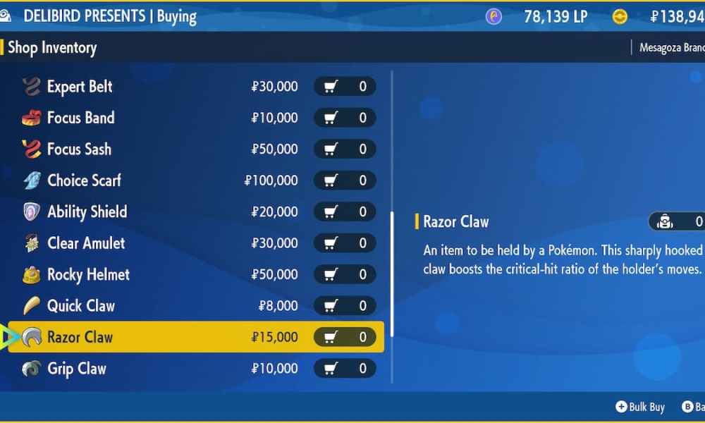 Where to Find Razor Claw in Pokemon Scarlet & Violet