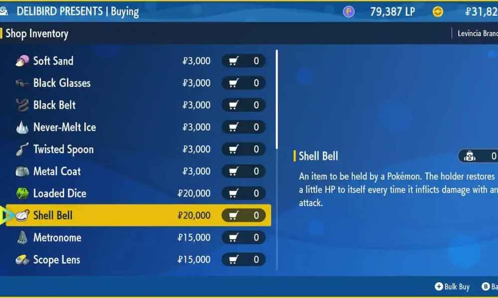 Where to Find Shell Bell in Pokemon Scarlet & Violet