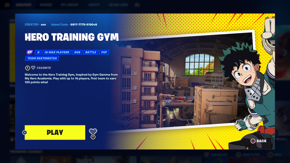 What Is the Hero Training Gym Creative Island Code in Fortnite ...