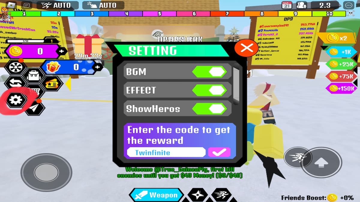 All Anime Clicker Fight Codes in Roblox - Twinfinite