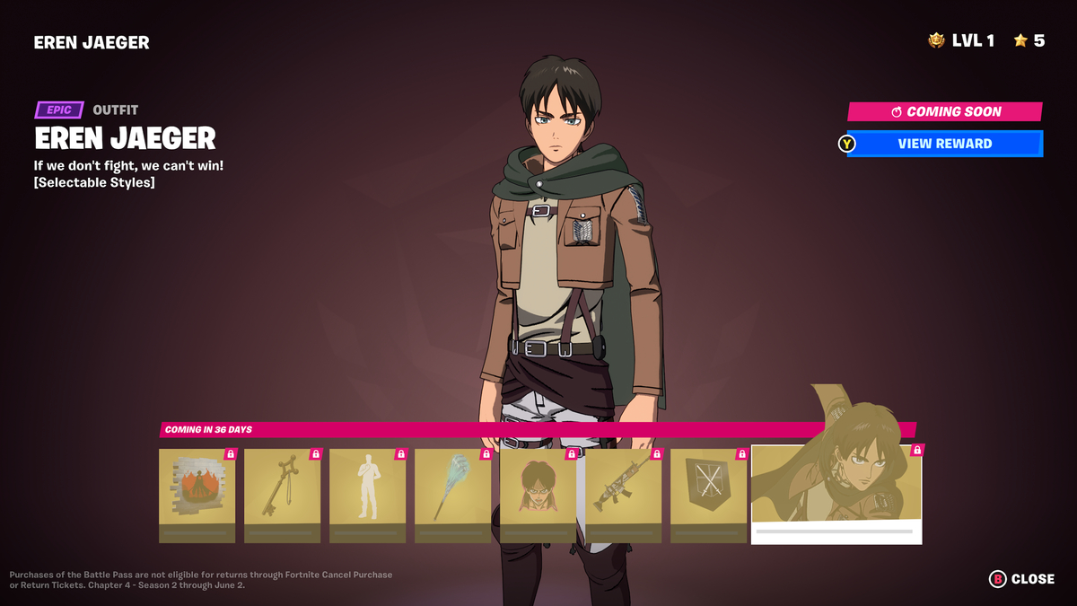 How to Get Eren Yeager Skin in Fortnite Chapter 4 Season 2 - Twinfinite