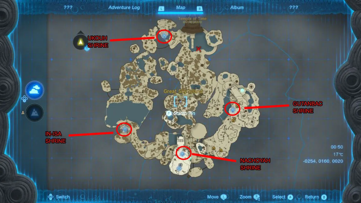 All Great Sky Island Shrine Locations in Zelda: Tears of the Kingdom ...