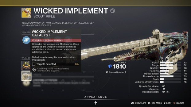 How to Get Wicked Implement Exotic Catalyst in Destiny 2 - Twinfinite