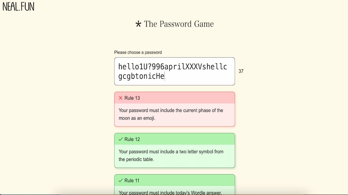 How to Beat Rule 13 in The Password Game - Twinfinite