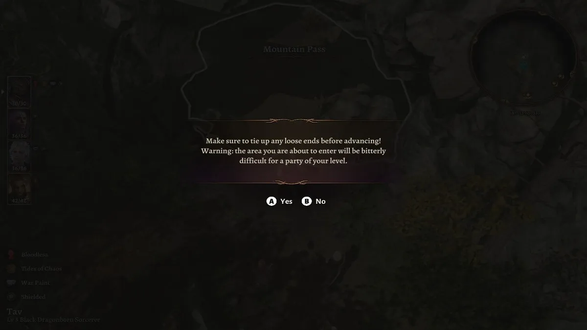 Baldur's Gate 3 Mountain Pass Recommended Level