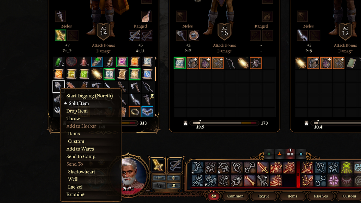 How to Split Items in Inventory in Baldur's Gate 3 (BG3) - Twinfinite