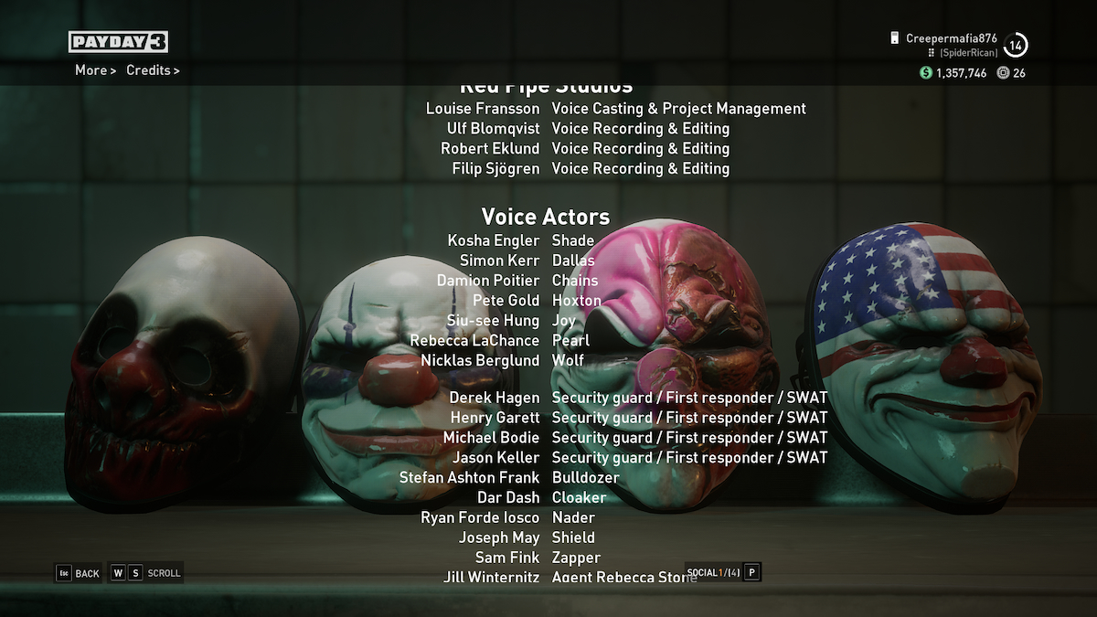 All Payday 3 Voice Actors Listed - Twinfinite