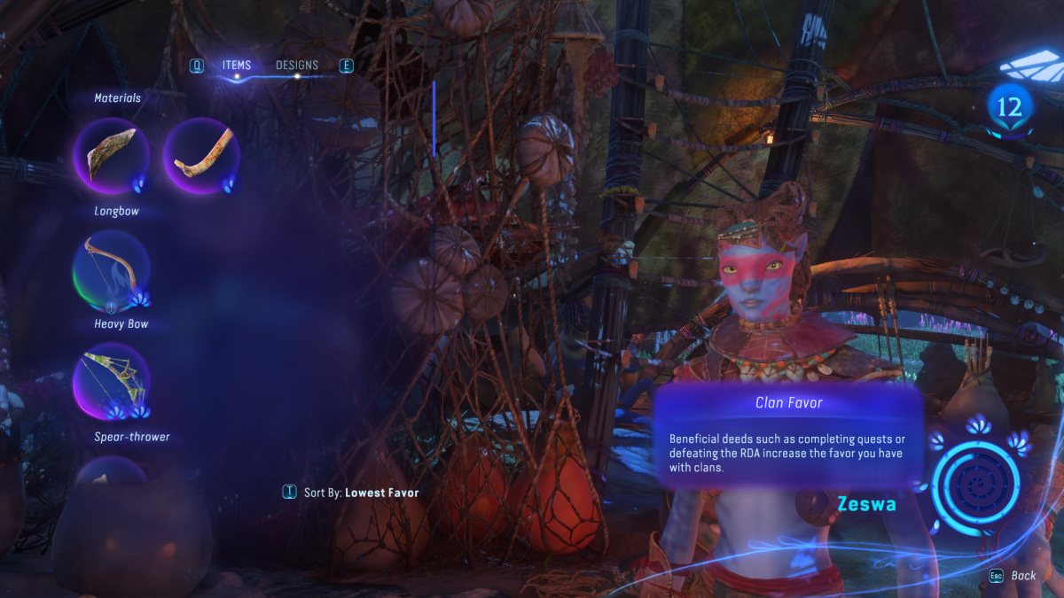 Avatar Frontiers of Pandora Clan Favor Explained