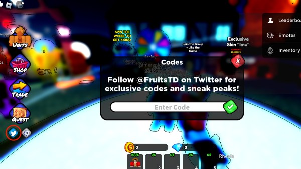 Roblox Fruit Tower Defense Codes - Twinfinite