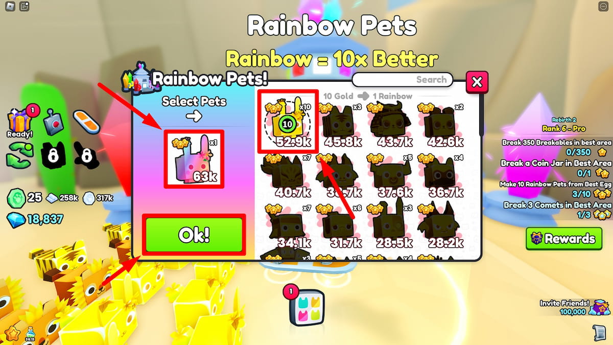 How to Make Rainbow Pets Pet Simulator 99 - Twinfinite