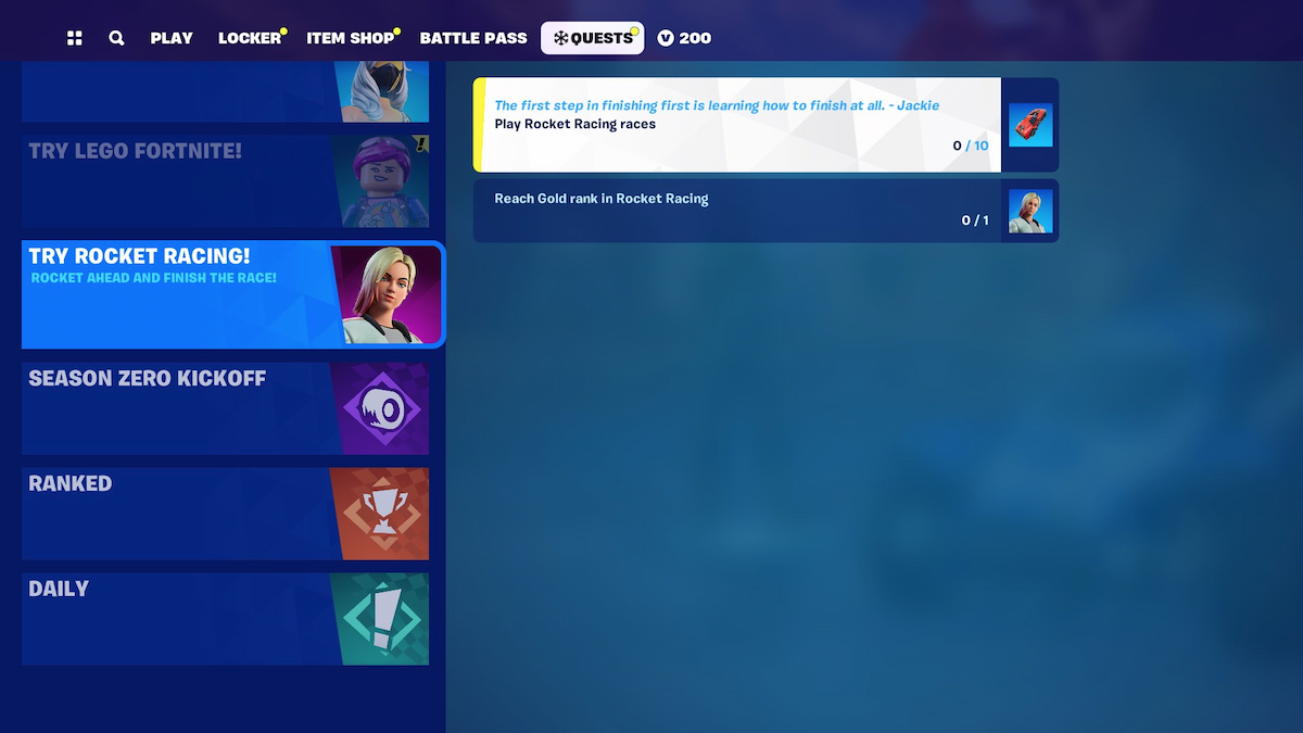 All Fortnite Rocket Racing Quests and Rewards - Twinfinite