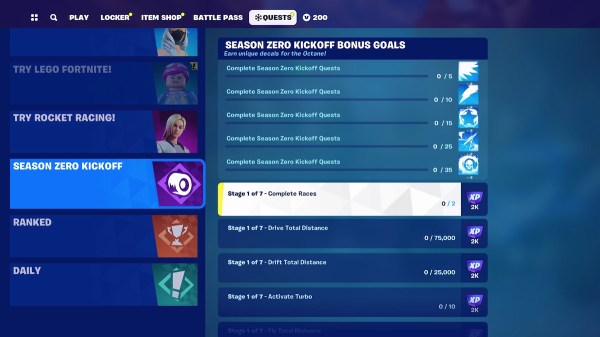 All Fortnite Rocket Racing Quests and Rewards - Twinfinite