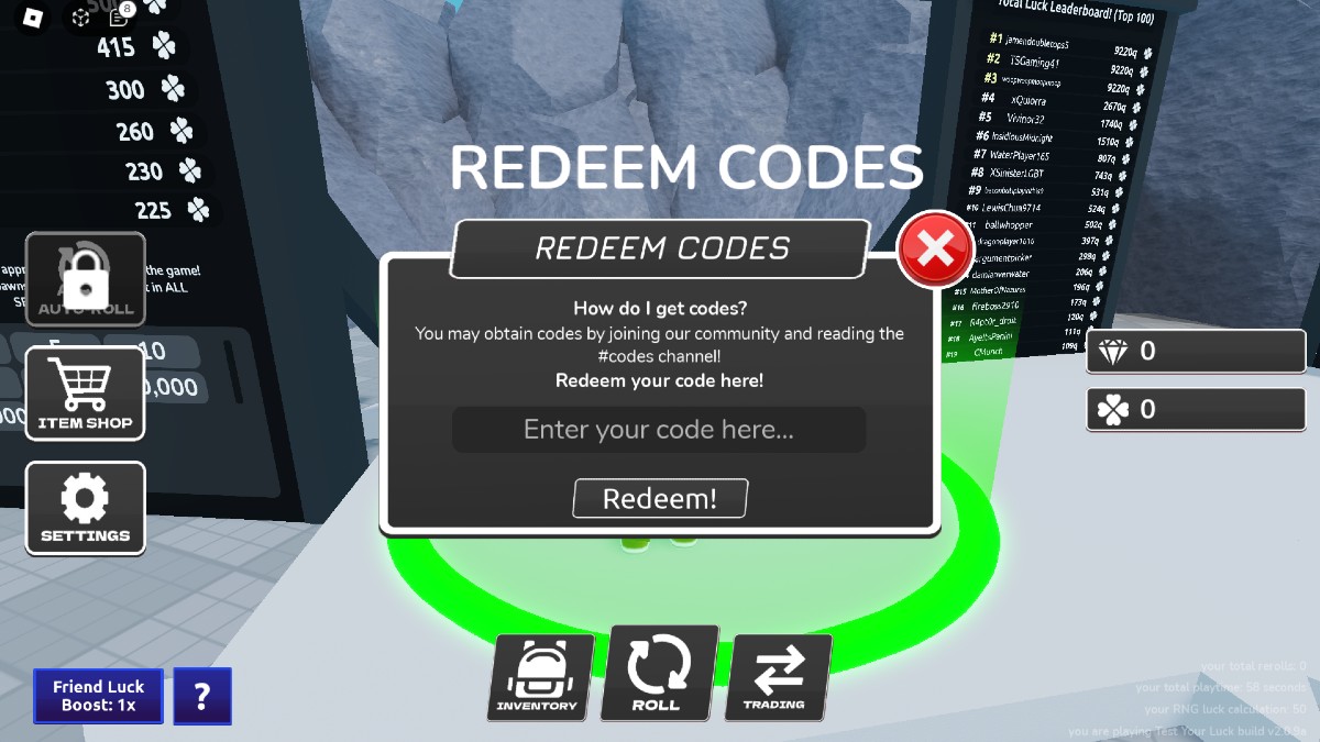 Roblox Test Your Luck Codes - Twinfinite