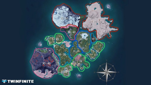 Palworld Area Level Zone Map - Twinfinite