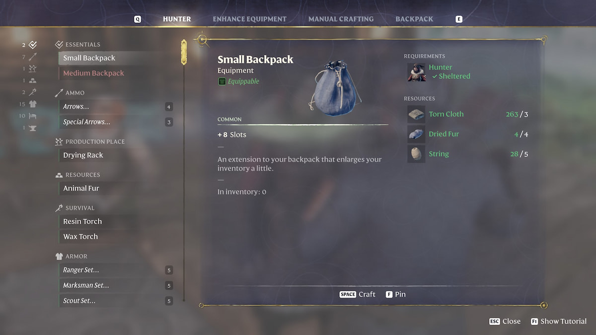 How to Upgrade Backpack in Enshrouded - Twinfinite