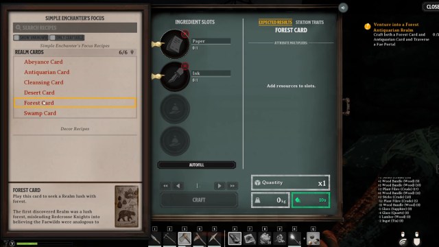 How to Craft Realm Cards in Nightingale - Twinfinite