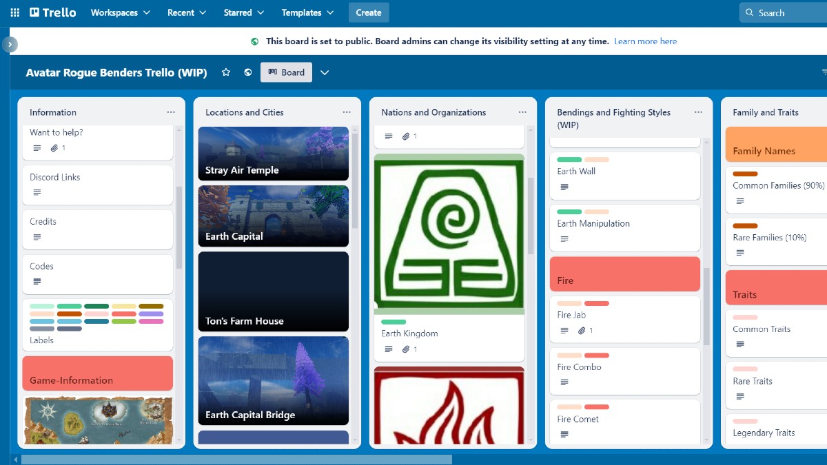 Avatar Rogue Benders Trello Link - Twinfinite