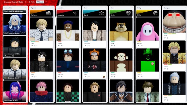Crossover Arena Trello Link - Twinfinite