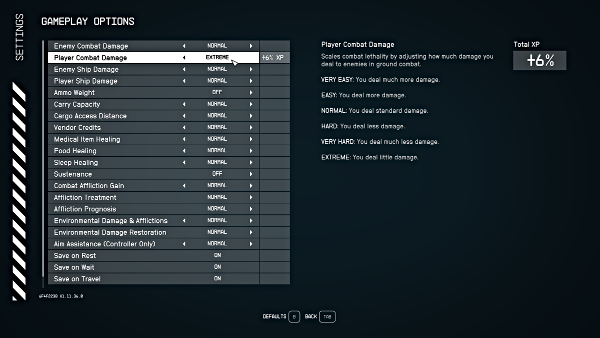 How to Use Extreme Difficulty in Starfield - Twinfinite