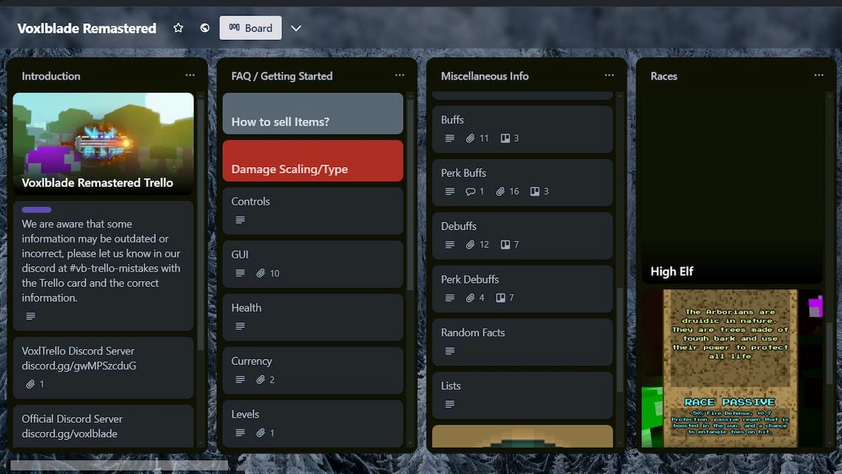Voxlblade New Remastered Trello Link (2024) - Twinfinite