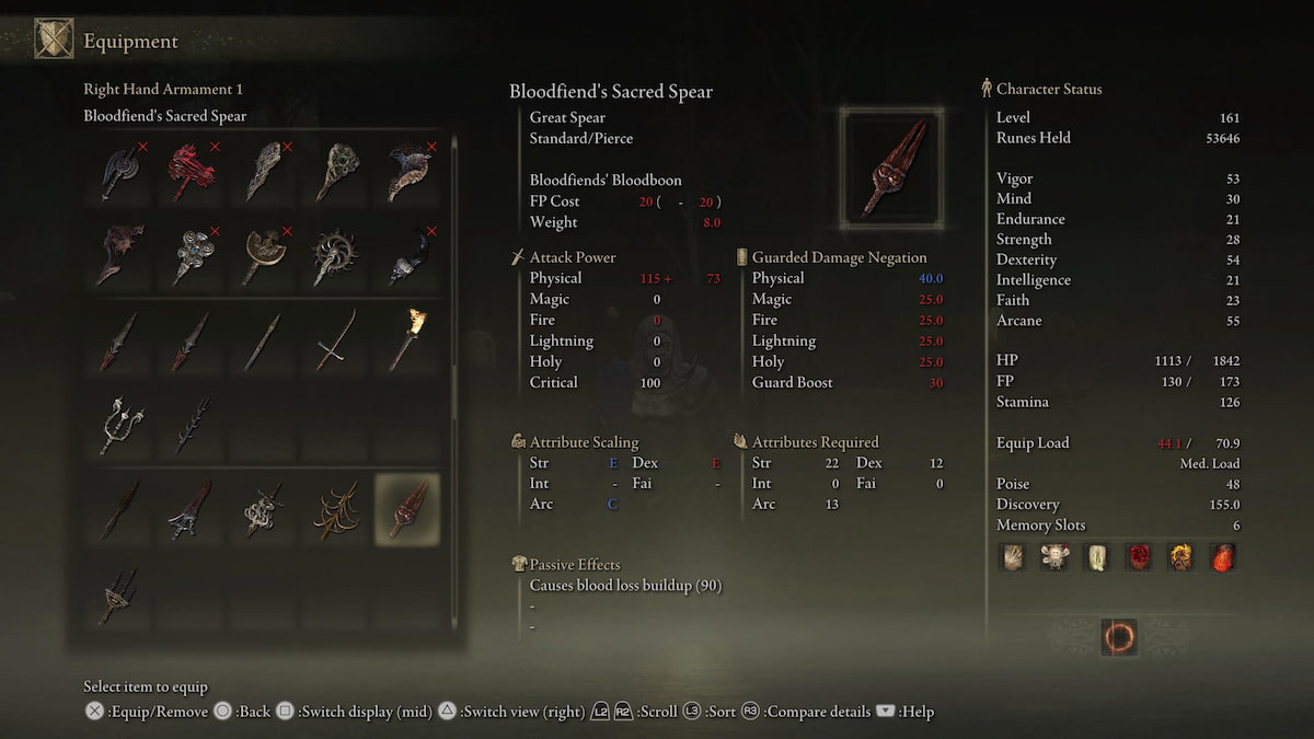 Elden Ring Bloodfiend's Sacred Spear Location, Scaling, and ...