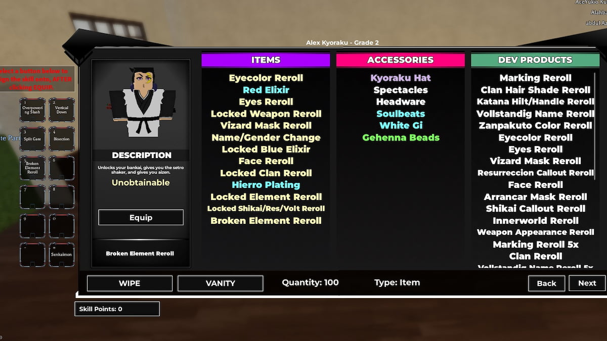 How to Use Broken Element Reroll in Type Soul - Twinfinite