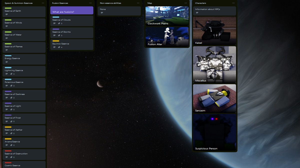 Divine Duality Elemental Trello Link (August 2024) - Twinfinite