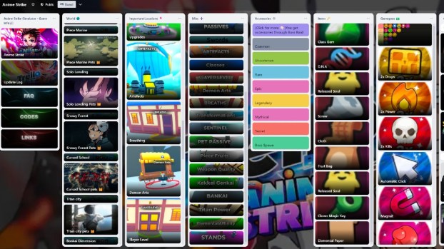 Anime Strike Simulator Trello Link (September 2024) - Twinfinite