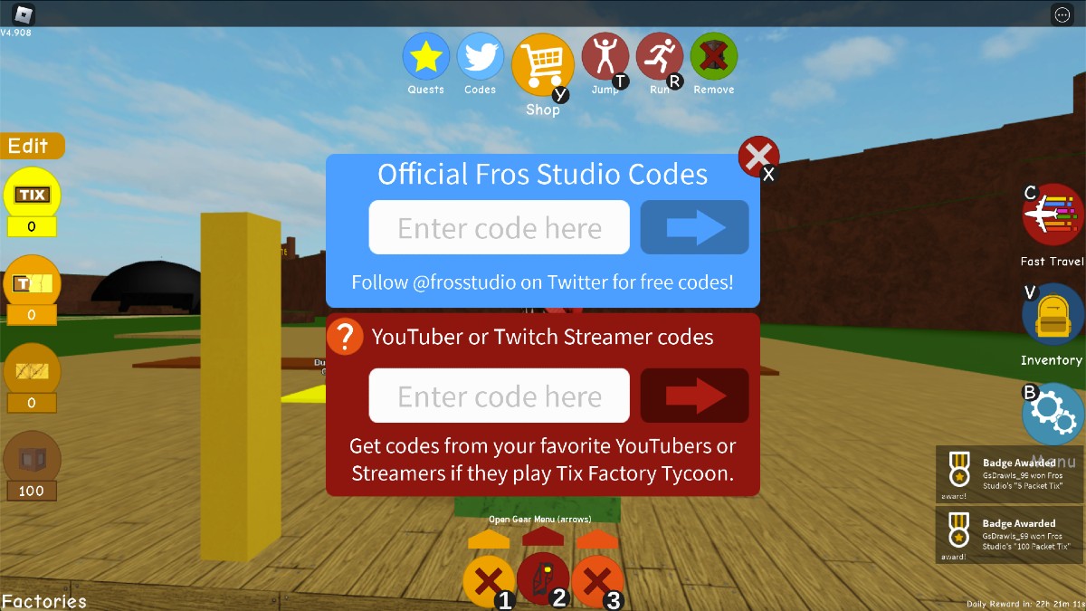 Tix Factory Tycoon Codes (September 2024) - Twinfinite